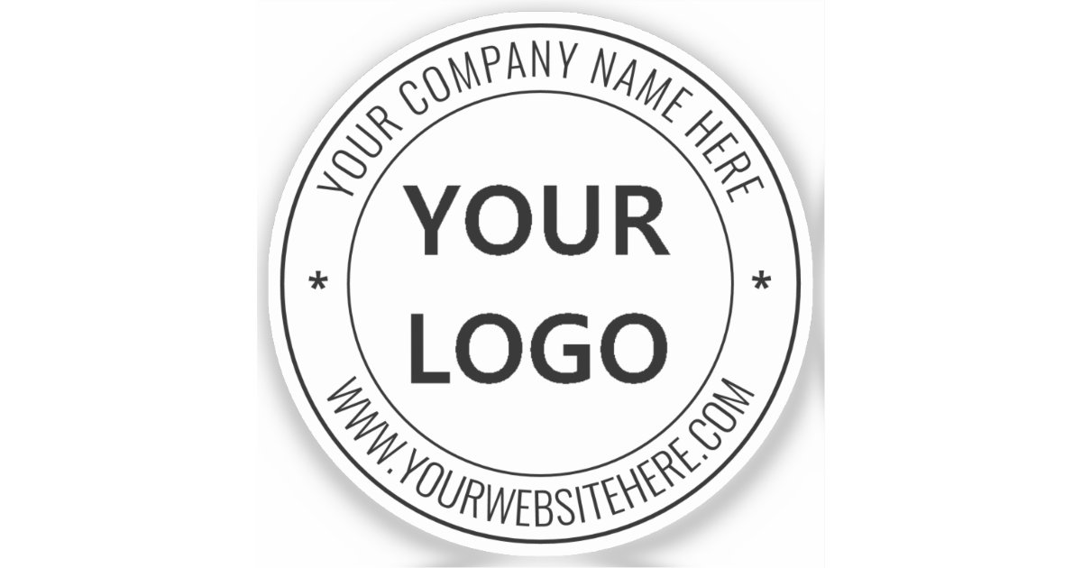 Custom Business Logo Name Website Stamp Sticker | Zazzle