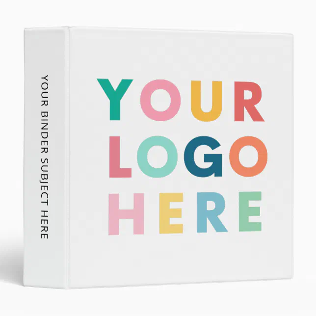 Custom Business Logo No Minimum Branded Company 3 Ring Binder | Zazzle