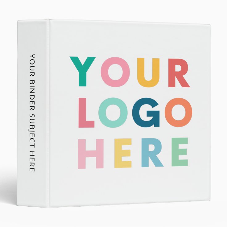 Custom Business Logo No Minimum Branded Company 3 Ring Binder | Zazzle