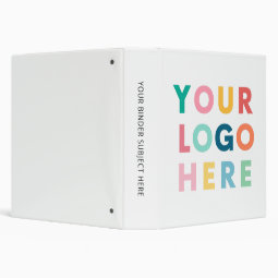 Custom Business Logo No Minimum Branded Company 3 Ring Binder | Zazzle
