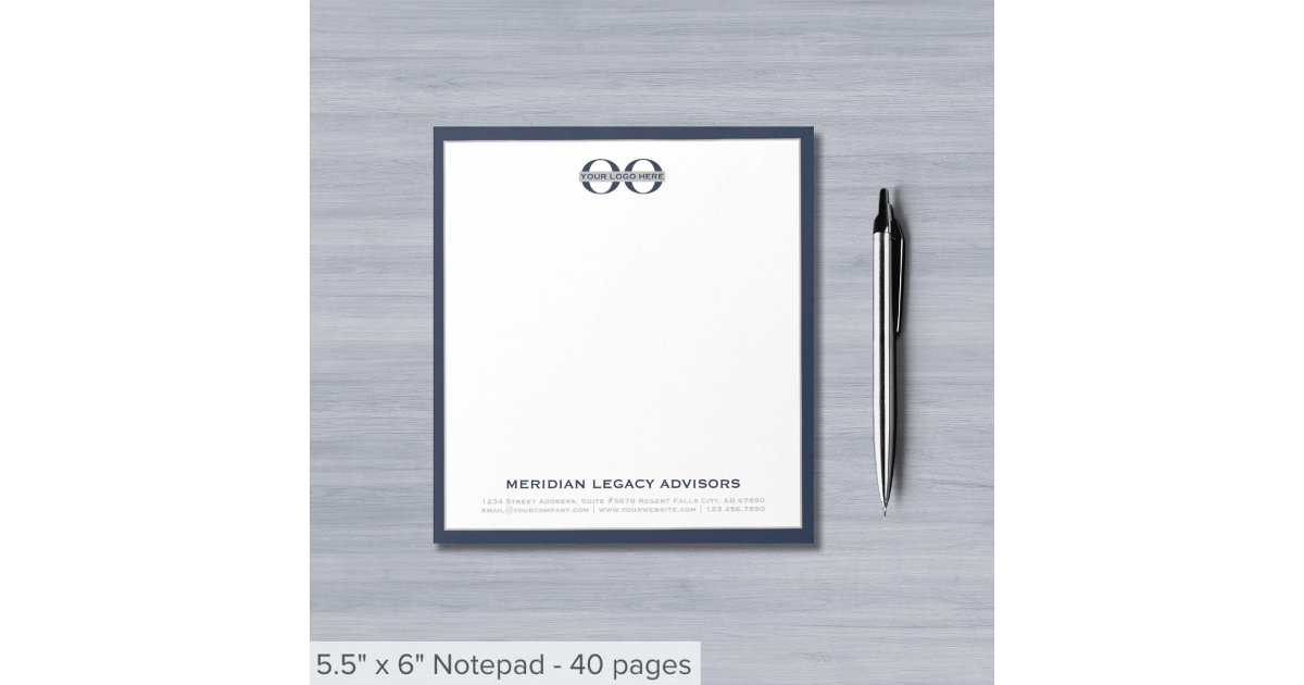 Custom Business Logo Notepad | Zazzle