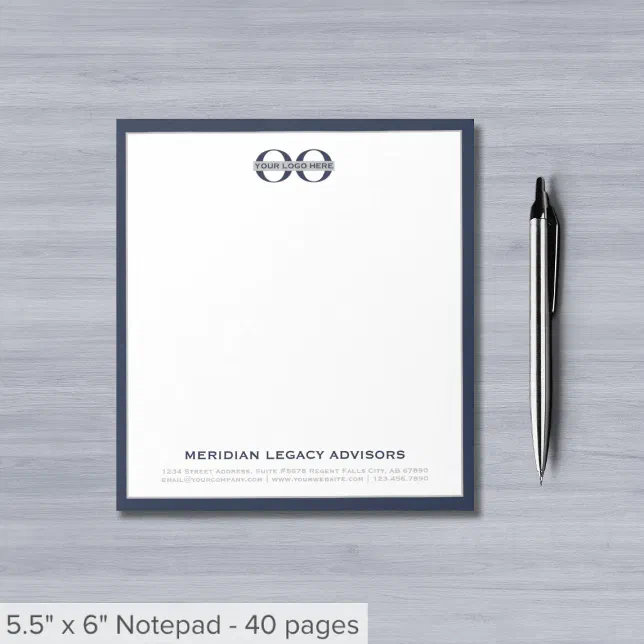 Custom Business Logo Notepad | Zazzle