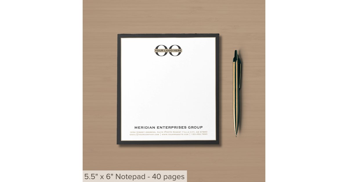Custom Business Logo Notepad | Zazzle