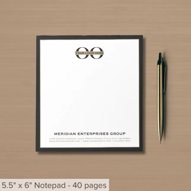 Custom Business Logo Notepad | Zazzle