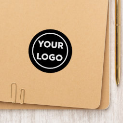 Custom Business Logo on Black Branded Circle Patch | Zazzle