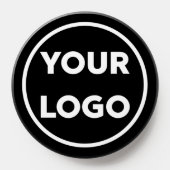 Custom Business Logo on Black Branded PopSocket | Zazzle