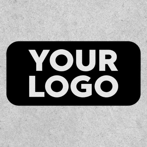 Custom Business Logo on Black Branded Rectangle Patch | Zazzle