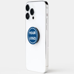 Custom Business Logo on Blue Branded PopSocket | Zazzle