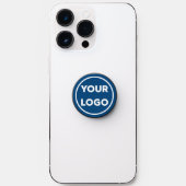 Custom Business Logo on Blue Branded PopSocket | Zazzle