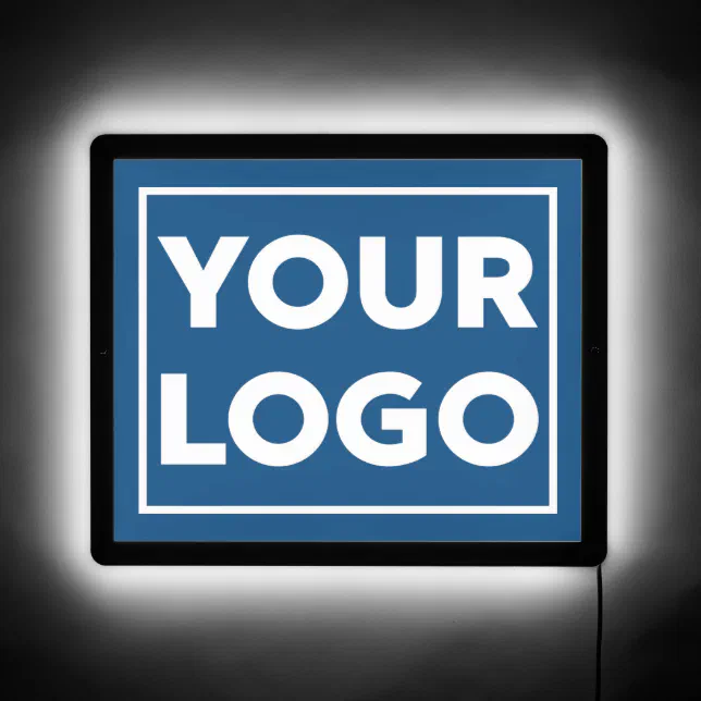Custom Business Logo on Blue LED Sign | Zazzle