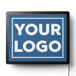 Custom Business Logo on Blue LED Sign | Zazzle