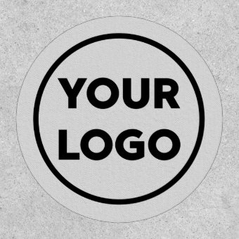 Custom Business Logo on Grey Branded Circle Patch | Zazzle
