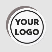 Custom Business Logo on White Circle Car Magnet | Zazzle