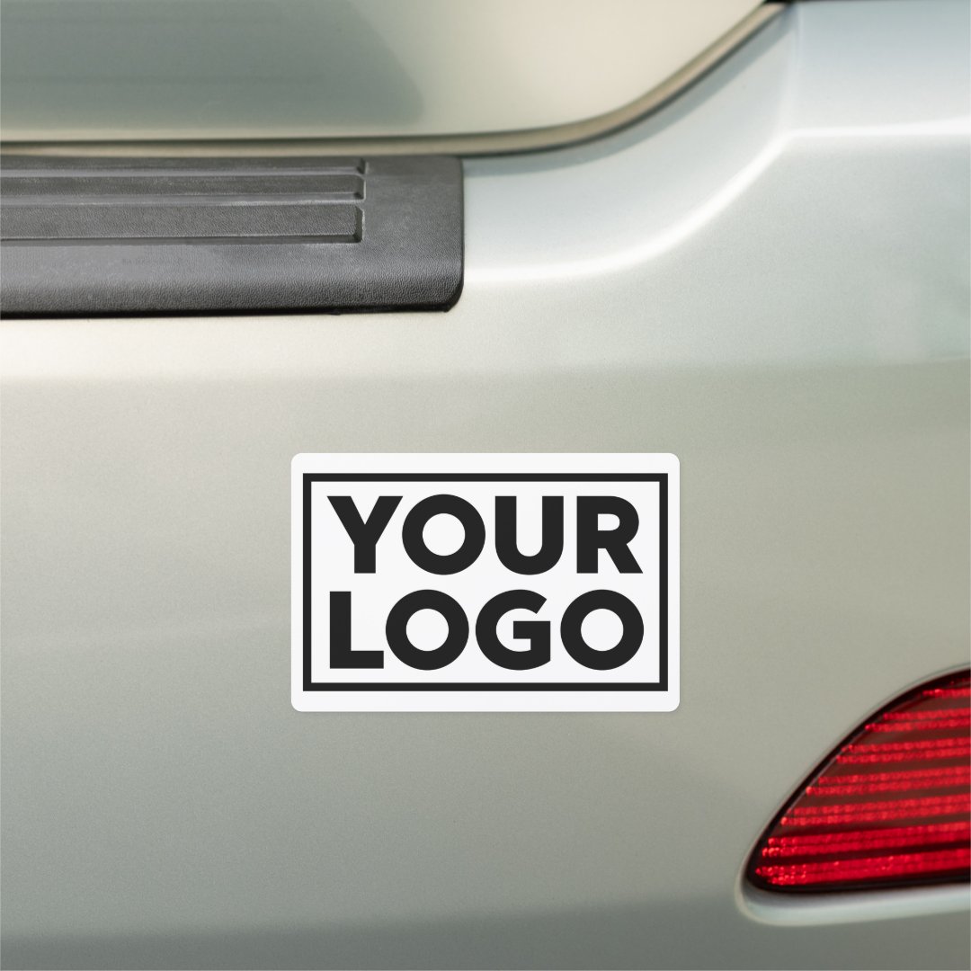 Custom Business Logo on White Rectangle Car Magnet | Zazzle