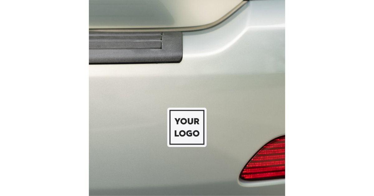 Custom Business Logo on White Square Car Magnet | Zazzle