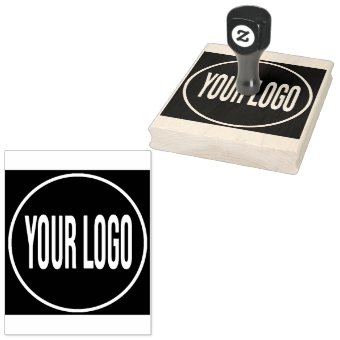 Custom Business Logo Or Image Large Rubber Stamp | Zazzle