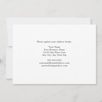 Custom Business Logo Our Office is Moving Announcement | Zazzle