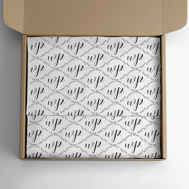 Custom Business Logo Packaging Branded Tissue Paper | Zazzle