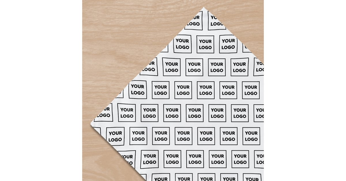 Custom Business Logo Pattern on White Bandana | Zazzle