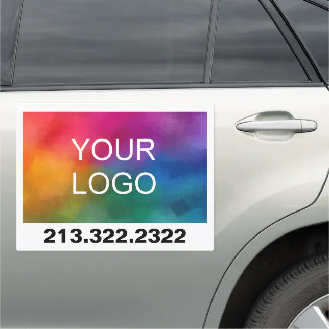 Custom Business Logo Phone Number Modern Template Car Magnet | Zazzle