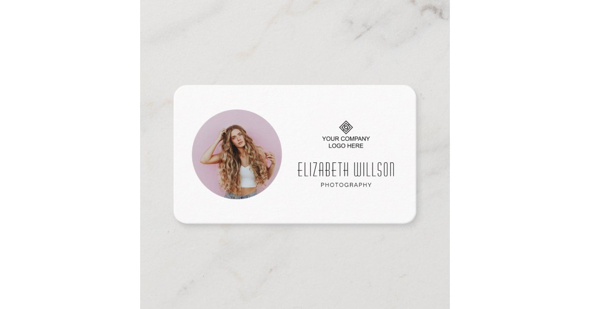 Custom Business Logo Photo Business Card | Zazzle