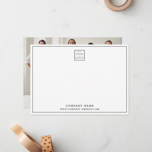 Custom Business Logo Photo Company Thank you 5x7 Note Card | Zazzle