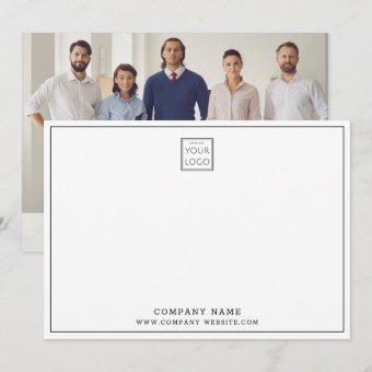 Custom Business Logo Photo Company Thank you 5x7 Note Card | Zazzle