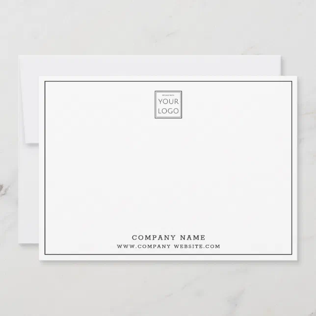 Custom Business Logo Photo Company Thank you 5x7 Note Card | Zazzle