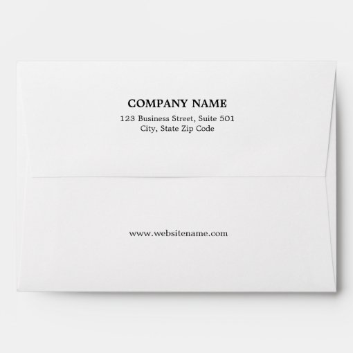 Custom Business Logo Printed Return Address A7 Envelope | Zazzle