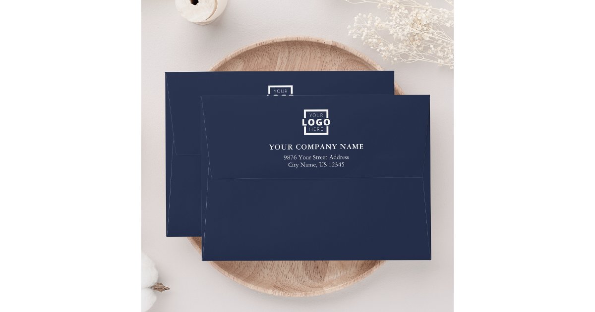 Custom Business Logo Professional Blue Envelope | Zazzle