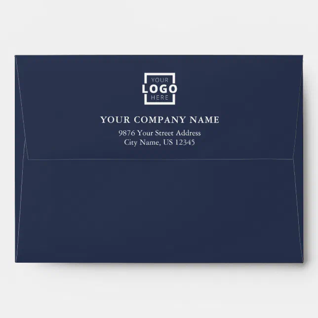 Custom Business Logo Professional Blue Envelope | Zazzle