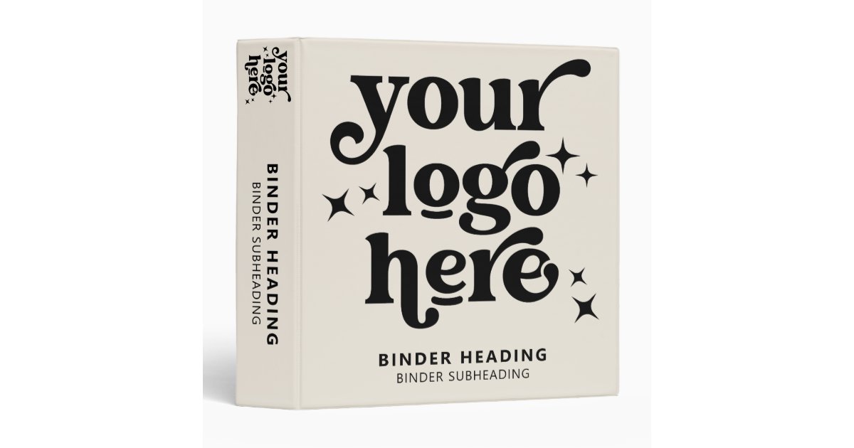 Custom Business Logo Professional Minimalist 3 Ring Binder | Zazzle
