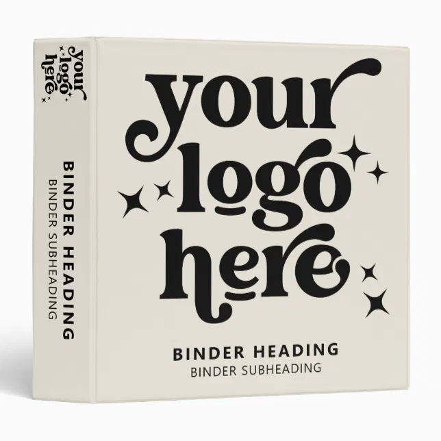 Custom Business Logo Professional Minimalist 3 Ring Binder | Zazzle