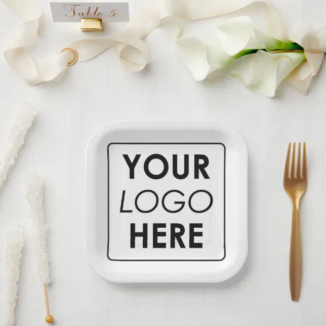 Custom Business Logo Professional Paper Plates | Zazzle