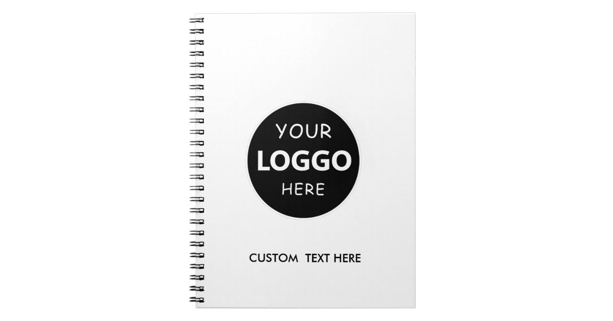 Custom Business Logo professional wihte Notebook | Zazzle