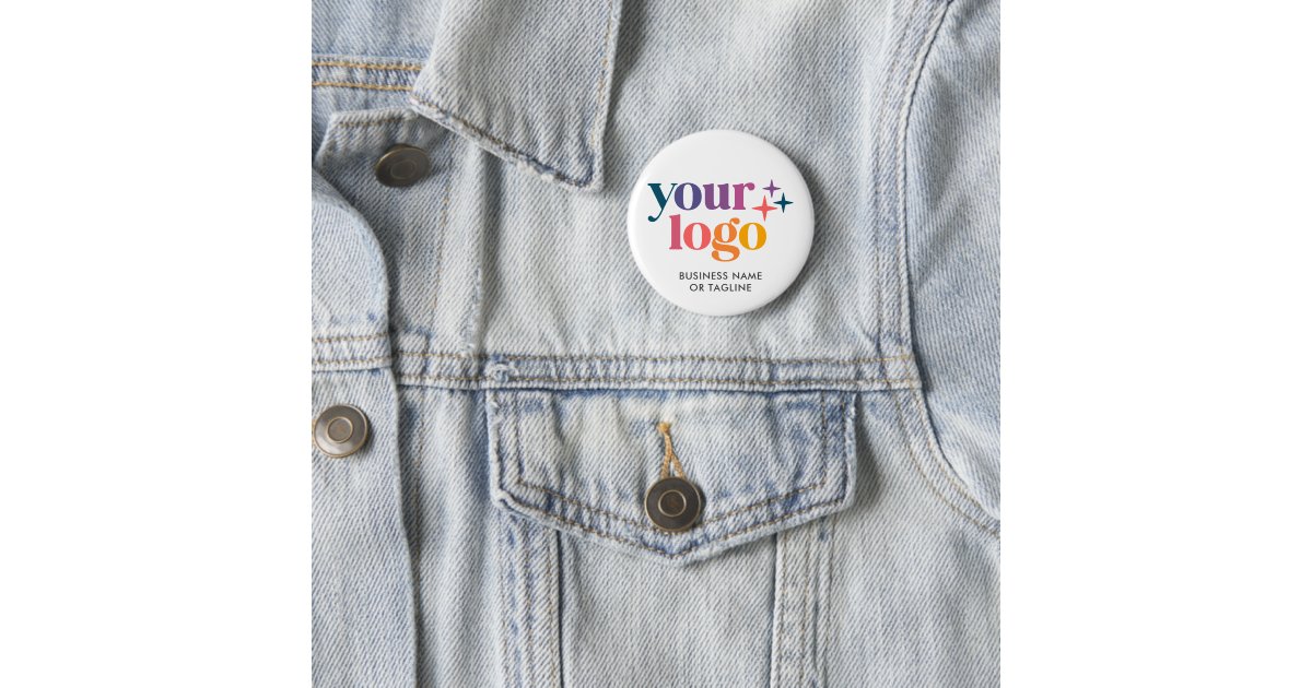 Custom Business Logo Promo Button | Zazzle
