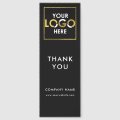 Custom Business Logo Promotional Black Thank You Bookmarks | Zazzle