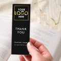 Custom Business Logo Promotional Black Thank You Bookmarks | Zazzle