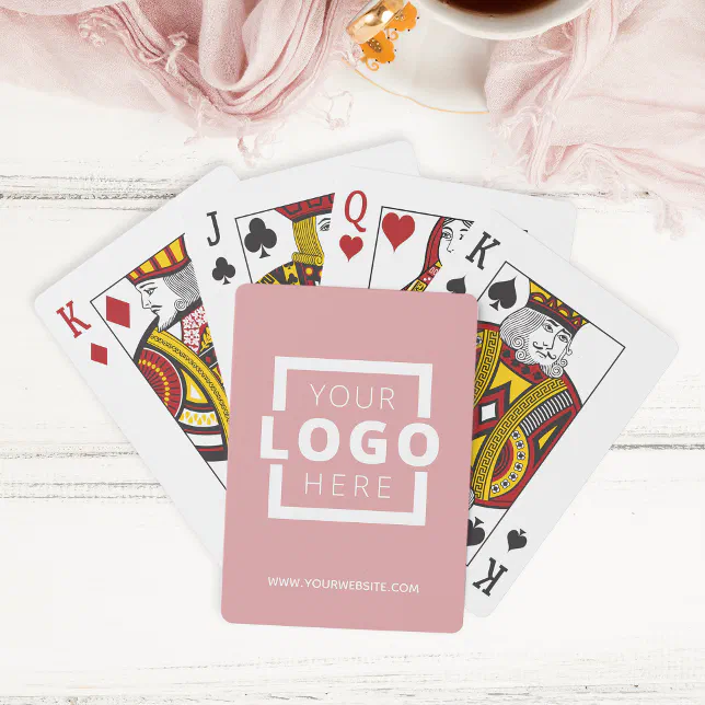 Custom Business Logo Promotional Branded Pink Poker Cards | Zazzle