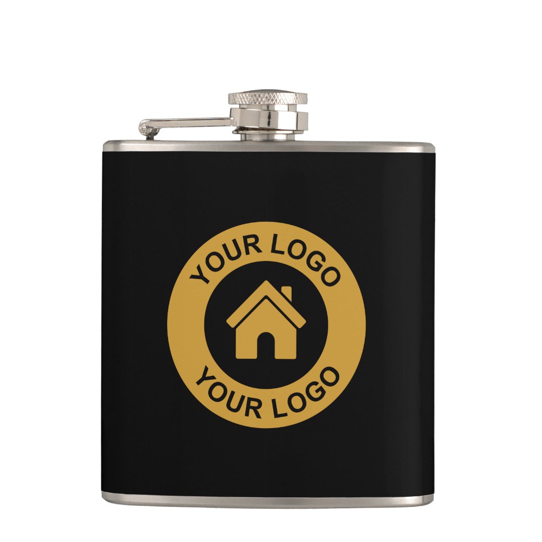 Custom Business Logo Promotional Flask | Zazzle