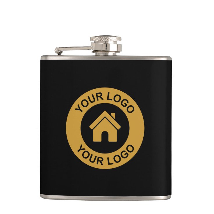 Custom Business Logo Promotional Flask | Zazzle
