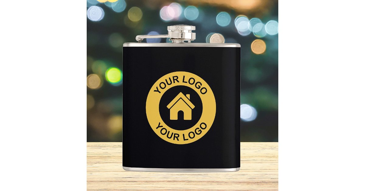 Custom Business Logo Promotional Flask | Zazzle