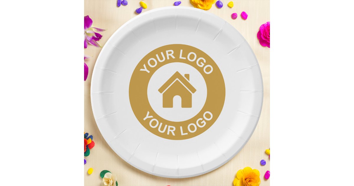 Custom Business Logo Promotional Paper Plates | Zazzle