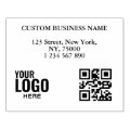 Custom Business Logo Qr Code & Address Rubber Stamp | Zazzle