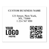 Custom Business Logo Qr Code & Address Rubber Stamp | Zazzle