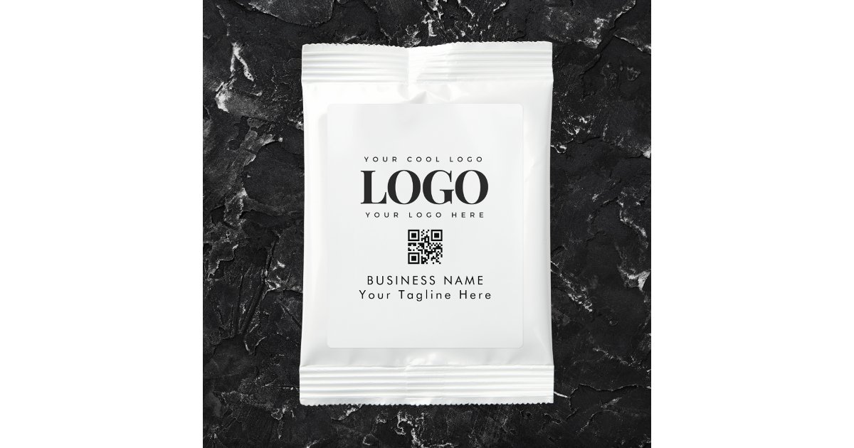 Custom Business Logo & Qr Code Corporate Minimal Lemonade Drink Mix ...