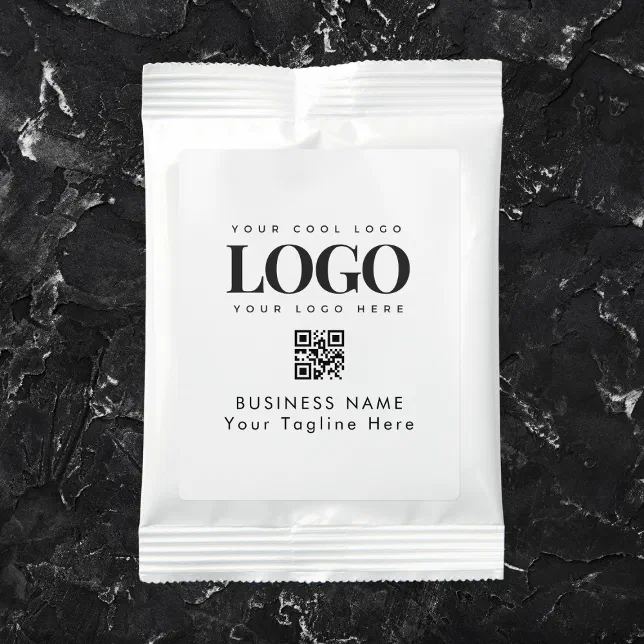 Custom Business Logo & Qr Code Corporate Minimal Lemonade Drink Mix ...