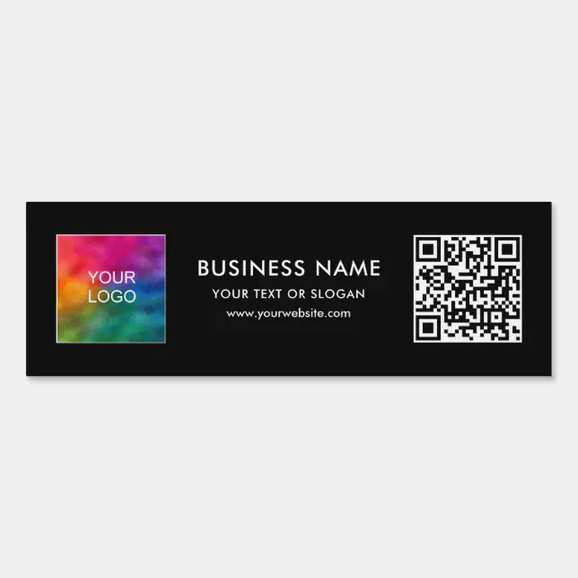 Custom Business Logo QR Code Rectangle Yard Sign | Zazzle