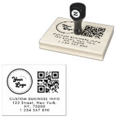 Custom Business Logo Qr Code & Return Address Rubber Stamp | Zazzle