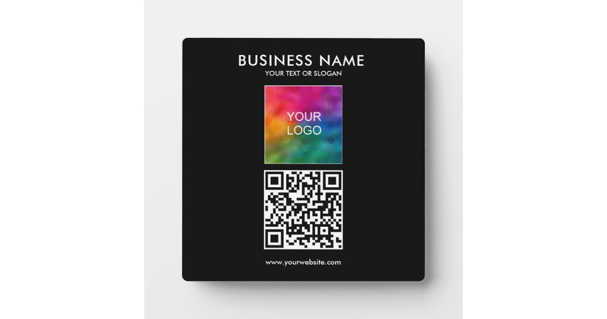Custom Business Logo QR Code Template Square Plaque | Zazzle